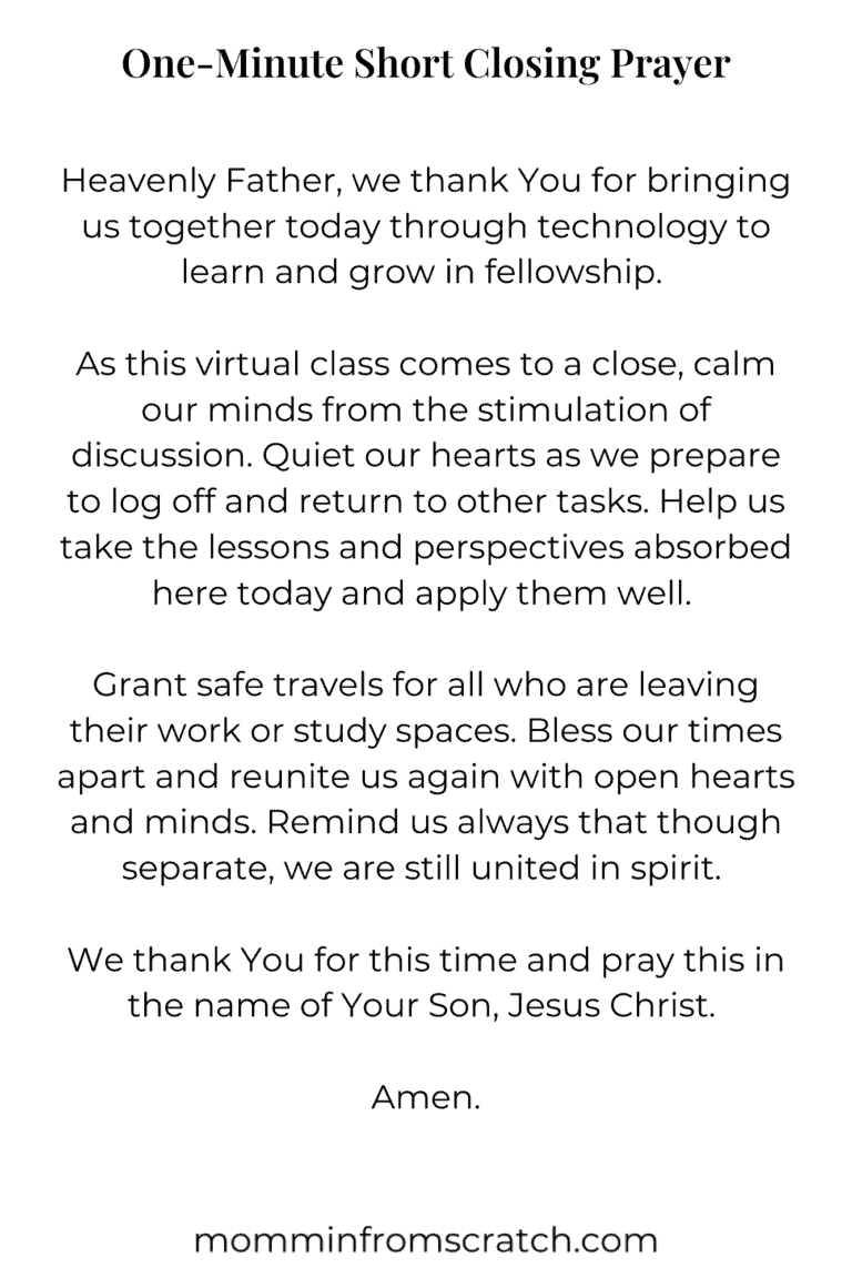 The 10 Best Opening and Closing Prayers for Online Class - Mommin' From ...