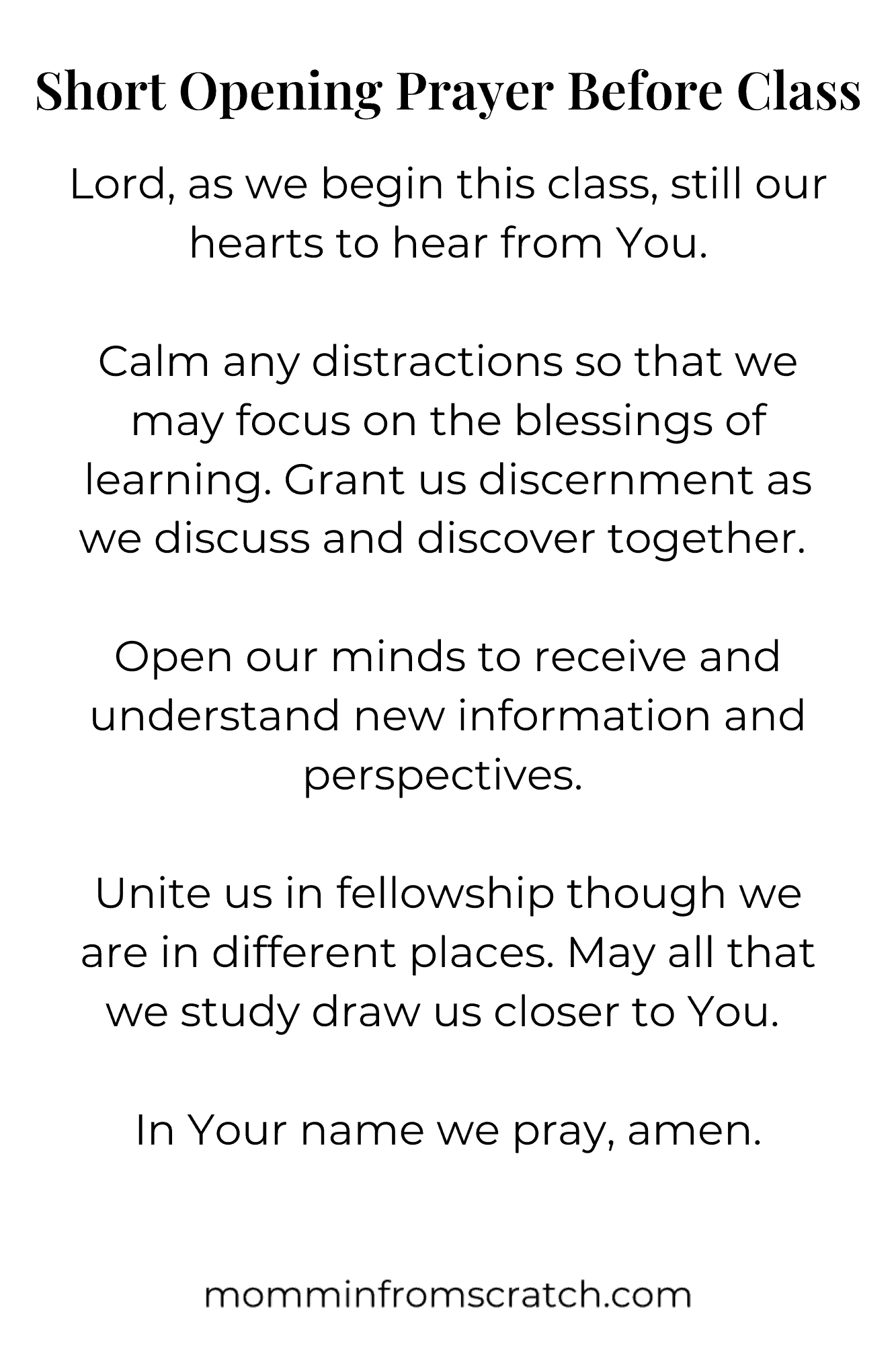 The 10 Best Opening and Closing Prayers for Online Class - Mommin' From Scratch