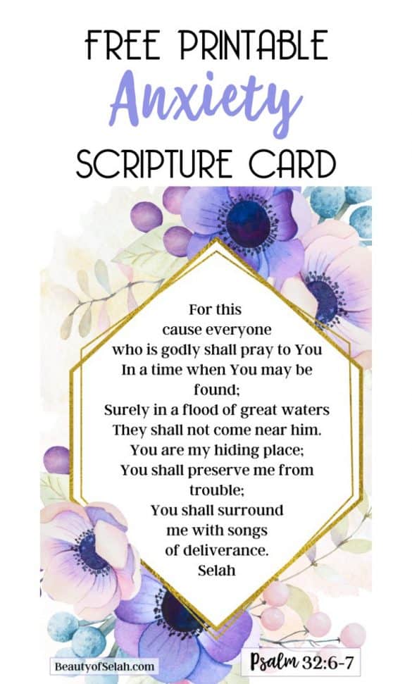 Free Printable Anxiety Scripture Card - Mommin' From Scratch